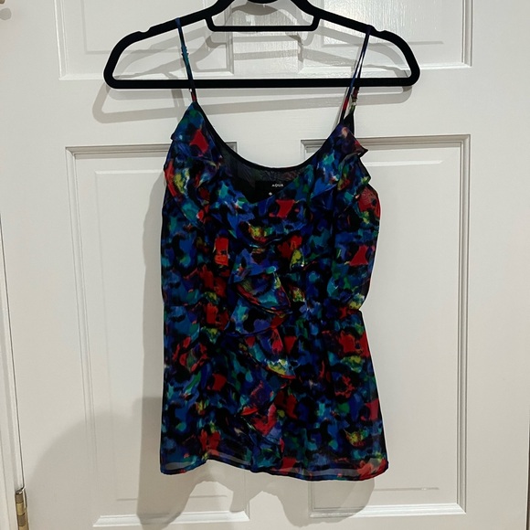 Aqua | Tops | Aqua Ruffle Blouse | Poshmark